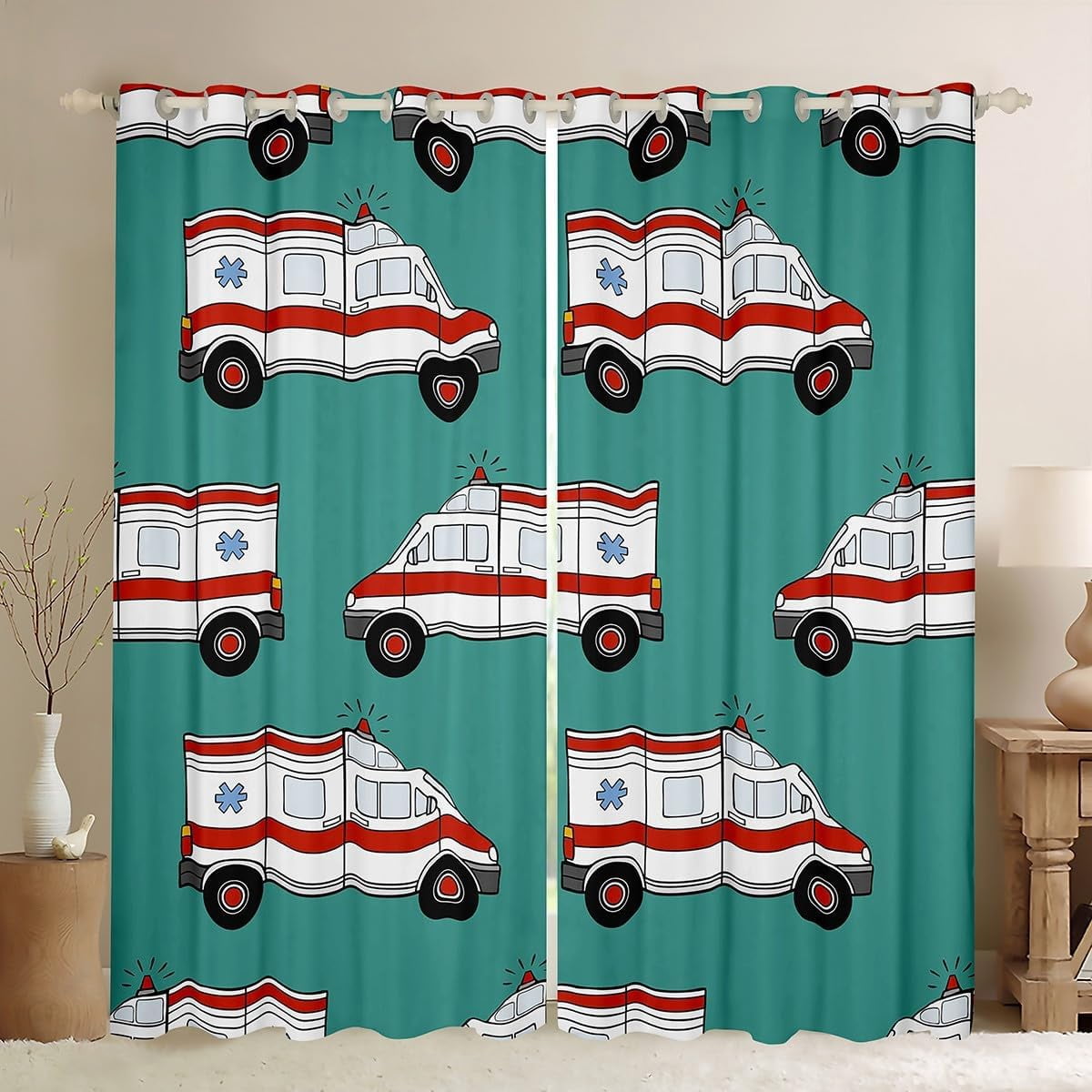 Ambulance Darkening Dreapes Car Curtains for Bedroom Living Room Decor ...