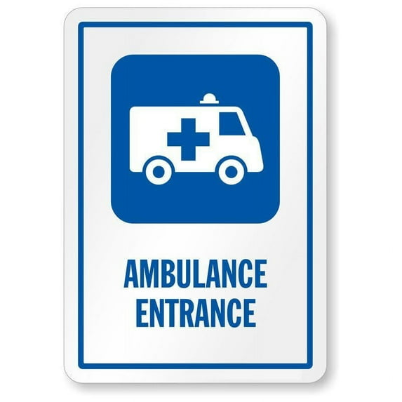 Ambulance Entrance Hospital Weatherproof Metal Aluminum Sign SIZE: 12 ...