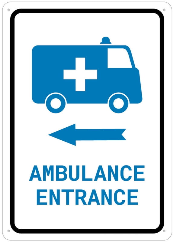 Ambulance Entrance Left Arrow Sign Warning Tin Sign Home Kitchen Farm ...