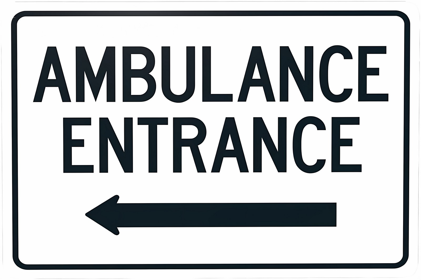 Ambulance Entrance with Left Arrow Warning Metal Sign 12 x 8 Inches ...