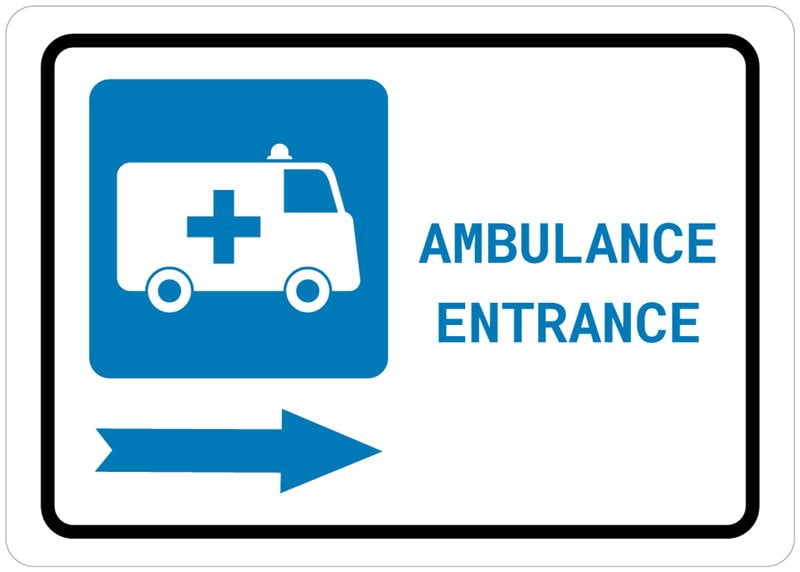 Ambulance Entrance Right Arrow Sign Home Kitchen Farm Garden Garage ...
