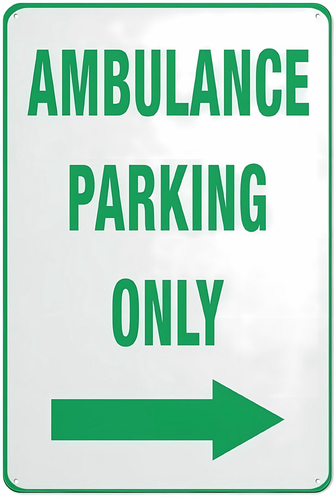 Ambulance Parking Only with Right Arrow - 8"x12" Aluminum Metal Sign ...