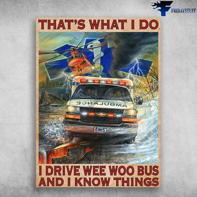 Ambulance Poster, Emergency Ambulance, Thats What I Do, I Drive Wee Woo ...