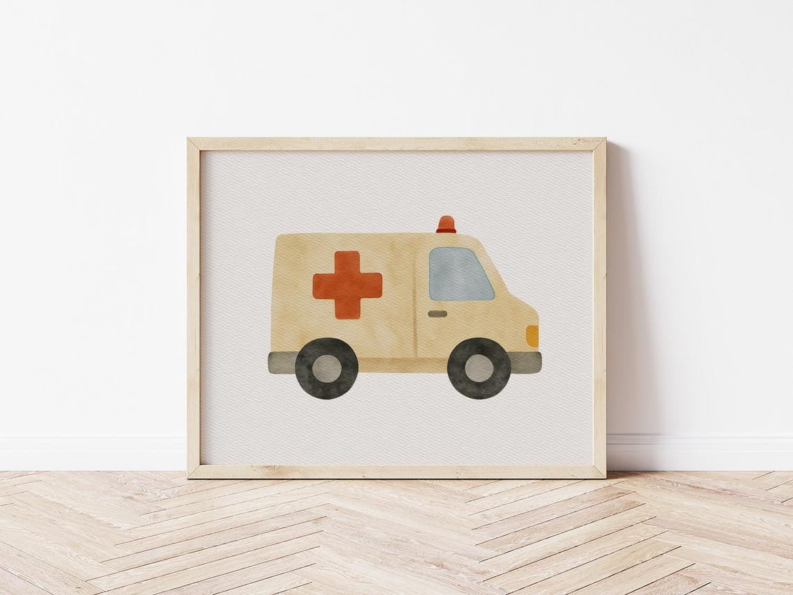 Ambulance Poster: Room Transportation Art, Unframed Poster Size 12x18 ...