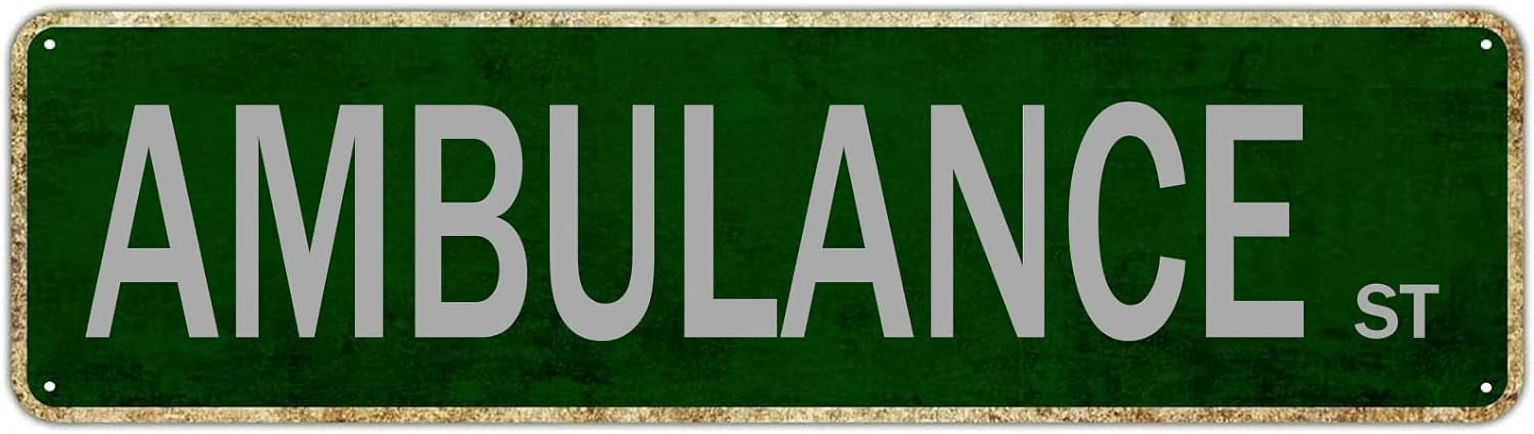 Ambulance Street Sign Vintage Road Poster Home Decoration Retro Avenue ...