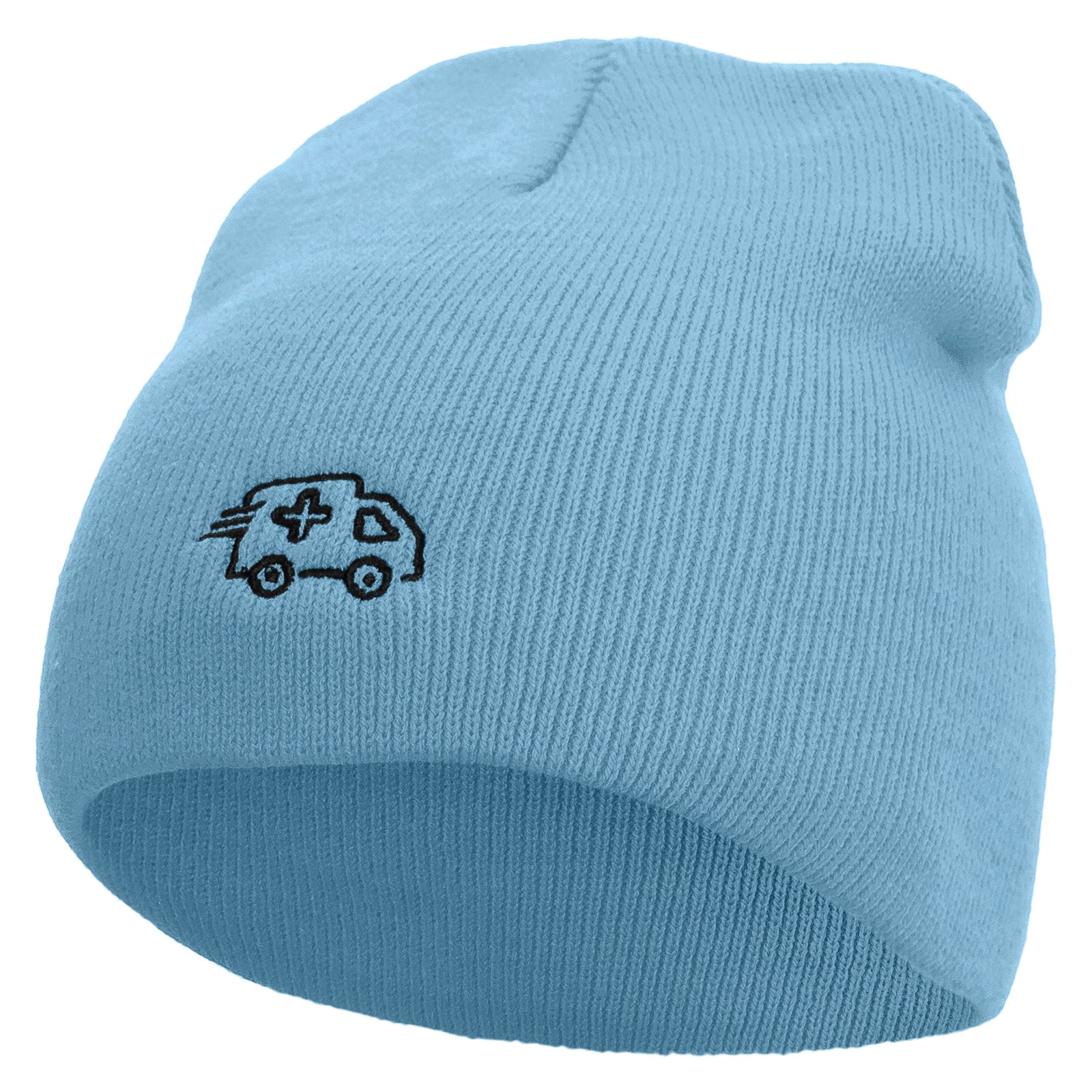 Ambulance Truck Embroidered 8 Inch Short Beanie - Lt Blue OSFM ...