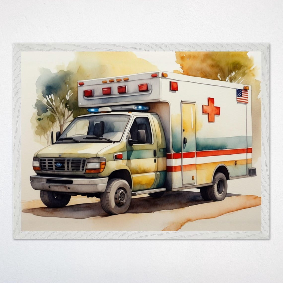 Ambulance Wall Art For Kids Rooms, Ambulance Wall Decor, Poster For ...
