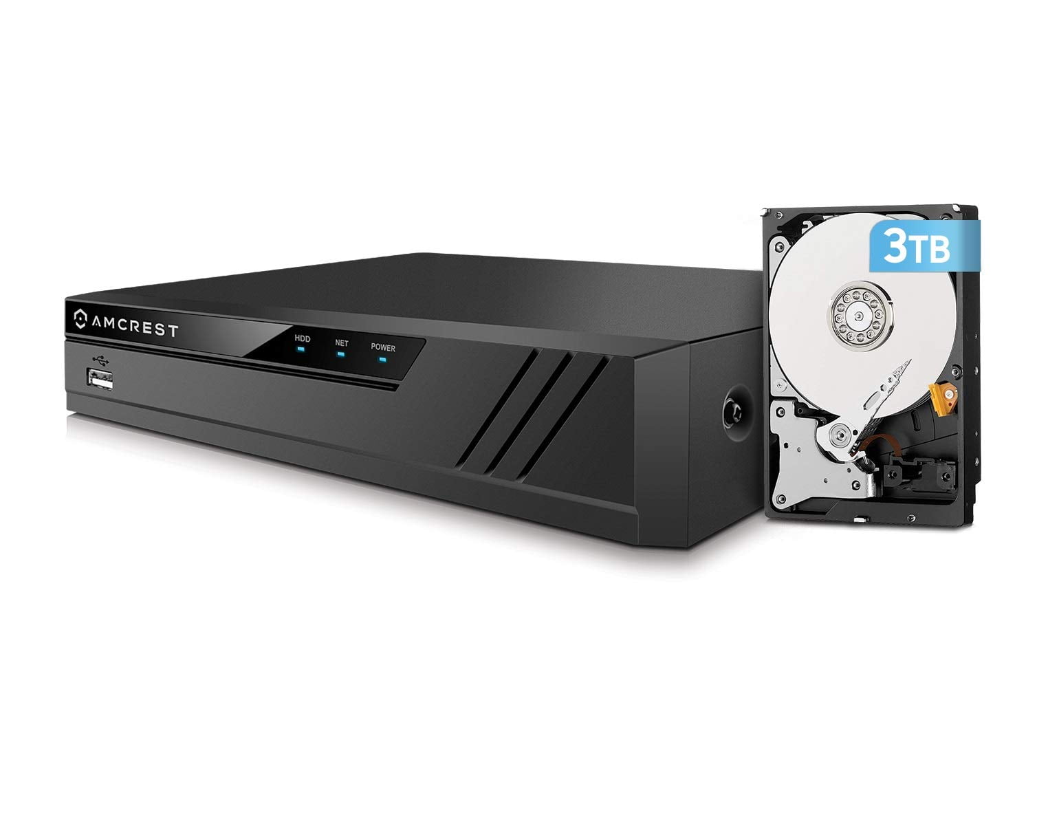 Amcrest 4K 16CH 8 Port PoE NVR NV4116E-A2 (1080p/3MP/4MP/5MP/8MP ...