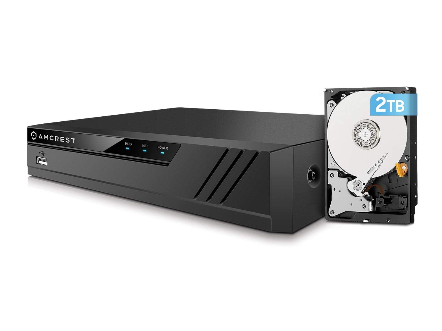 Amcrest 4K 16CH 8 Port PoE NVR NV4116E-A2 (1080p/3MP/4MP/5MP/8MP ...