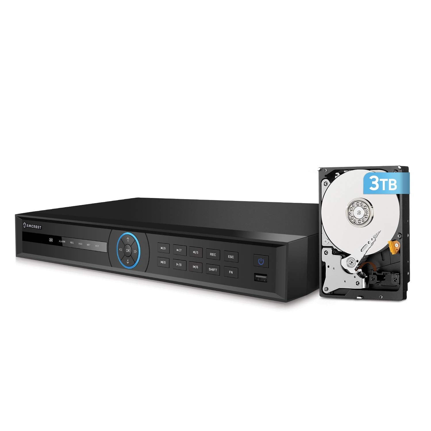 Amcrest 4K NVR NV5208E-3TB, 8CH DVR, Supports 8 x 4K IP Cameras, 3TB ...