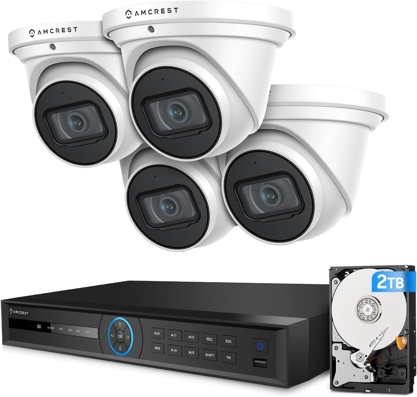 Amcrest 4K Security Camera System with 4K 8 Channel PoE NVR (4) x 4K (8 ...