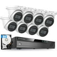 Amcrest 4K Security Camera System with 4K 8 Channel PoE NVR (8) x 4K (8 Megapixel) Turret IP POE ...