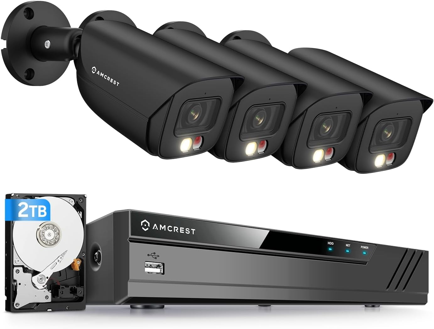 Amcrest 4K 8CH PoE NVR Security System, 4K IP Cameras, 2TB HDD, AI, H ...