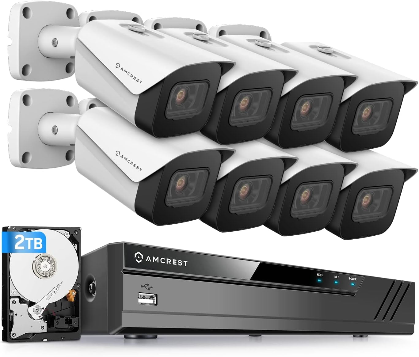 Amcrest 4K Security Camera System w/ 4K (8MP) 8CH PoE NVR, (8) x 4K (8 ...