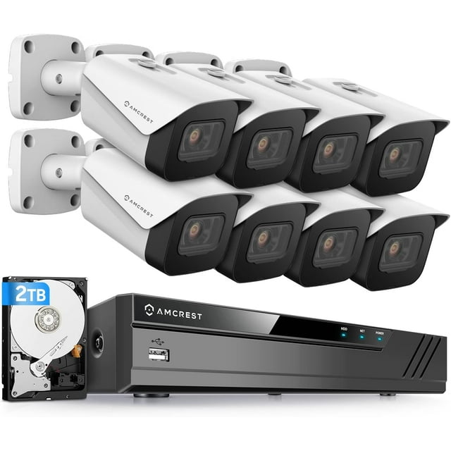 Amcrest 4K Security Camera System w/ 4K (8MP) 8CH PoE NVR, (8) x 4K (8 ...