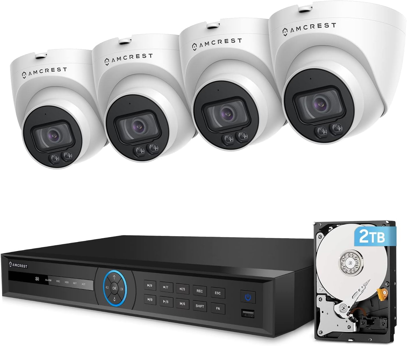 Amcrest 5MP POE Security Camera System Outdoor, 8CH POE AI NVR, 4 x 5MP ...