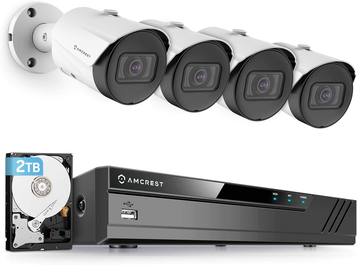 Amcrest 5MP Security Camera System, 4K 8CH PoE NVR, (4) x 5-Megapixel 2 ...
