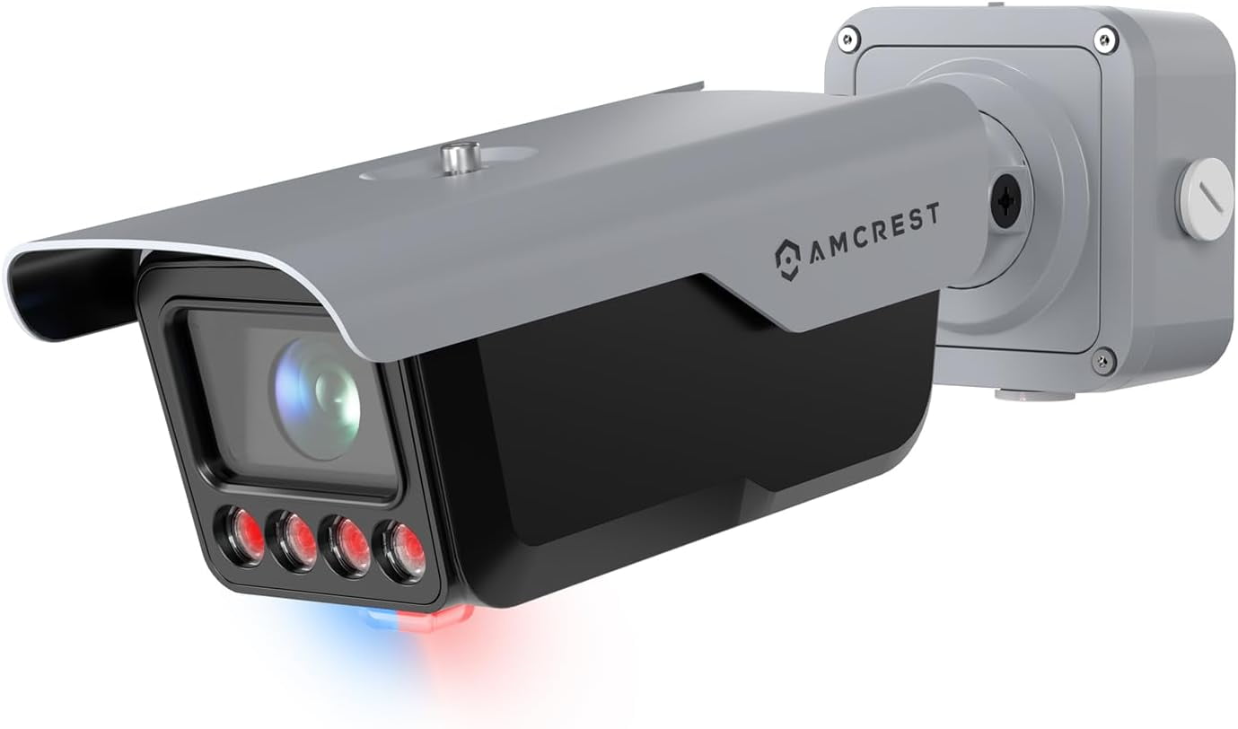 Amcrest License Plate Recognition (LPR) Camera, 8-32mm Optical Zoom AI IP POE Camera 4MP @ 30fps ...