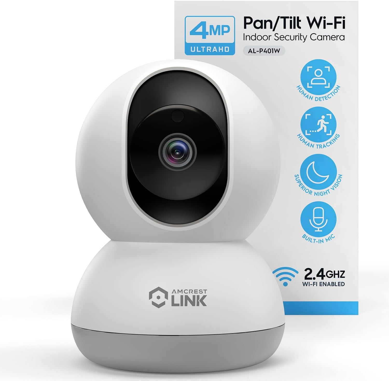 Amcrest Link 4MP WiFi Camera Indoor, Human Detection, Motion-Tracking ...