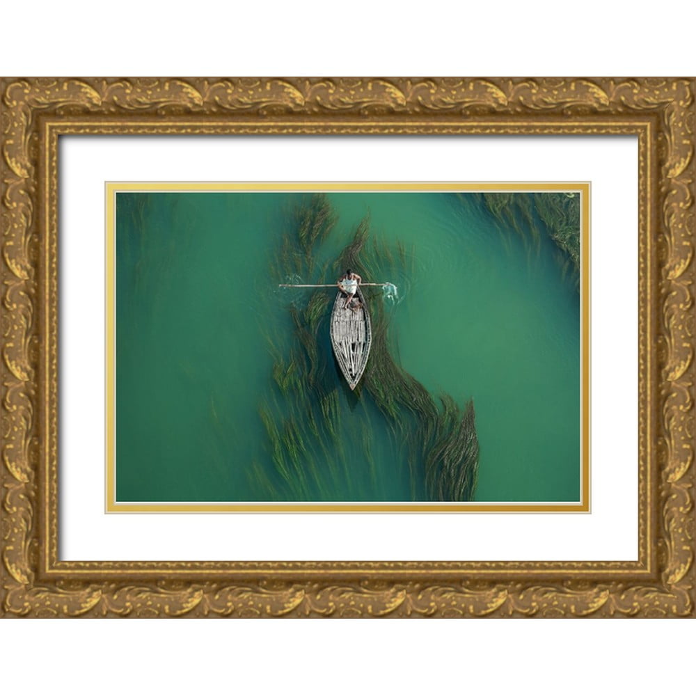 Amdad Hossain, Muhammad 24x17 Gold Ornate Wood Framed with Double ...