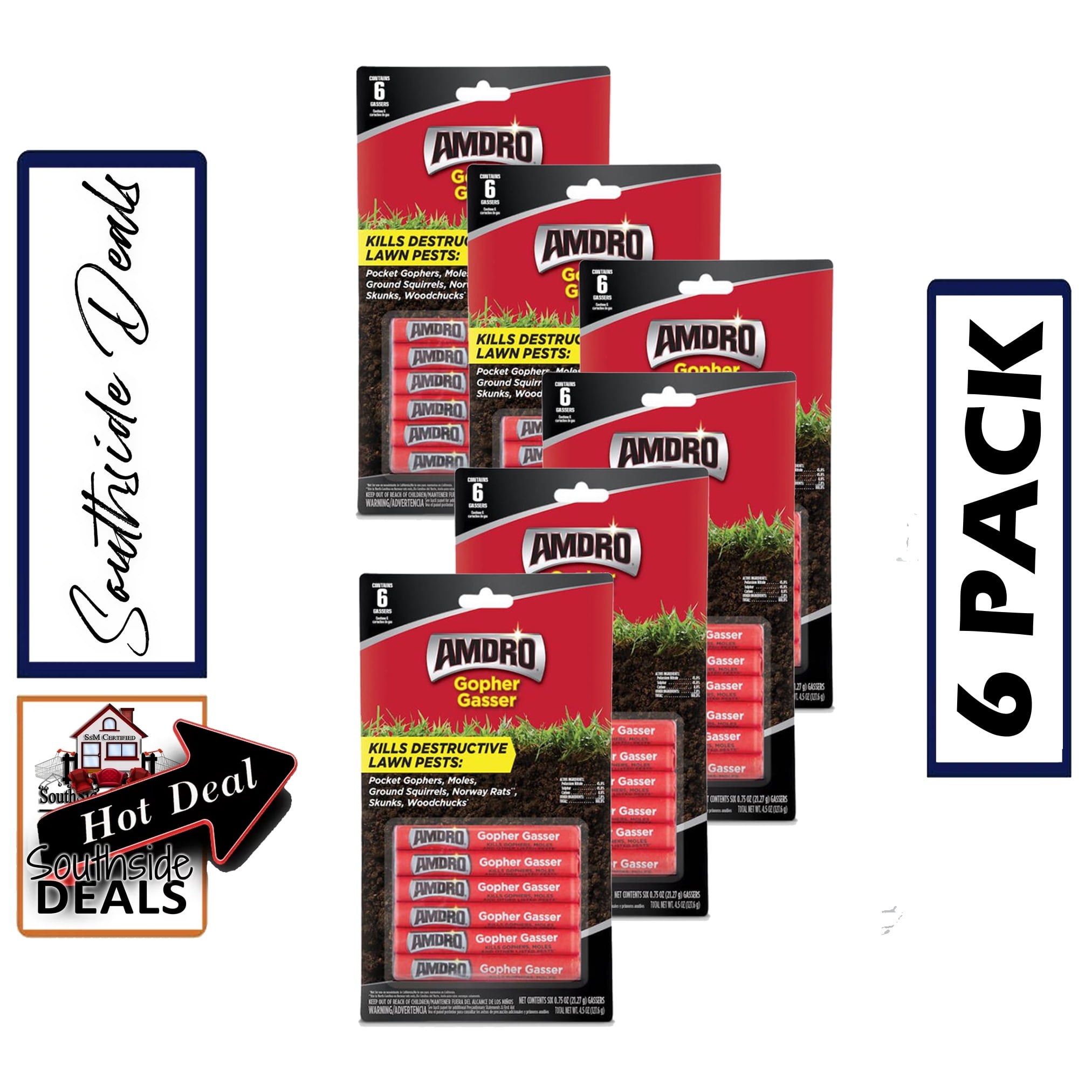 (6 pack) Amdro Gopher Gasser Spray 6 Pk of 0.75oz Pest Killer - Walmart.com