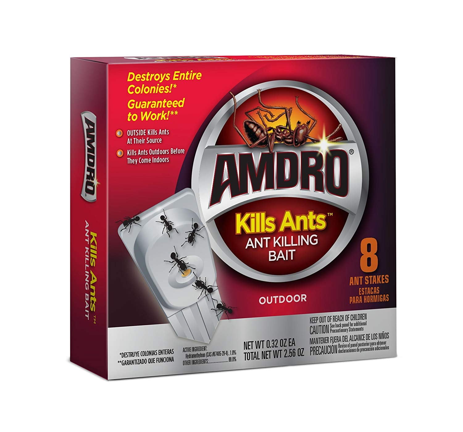 Amdro Ant Bait Stakes 8 Pack, Outdoor Use, Kills Queen & Entire Colony ...