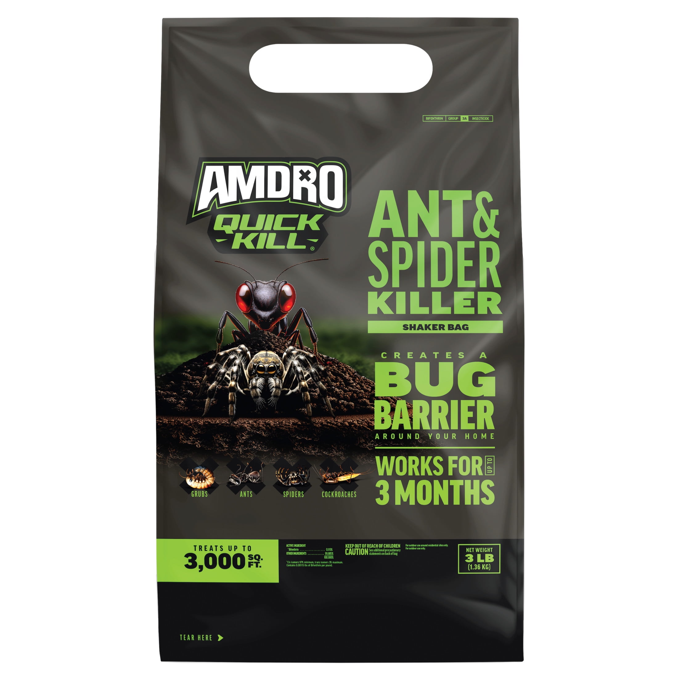 Amdro 100545849 Ant-Spider Killer, 3 lbs, Fast-Acting Formula, For ...