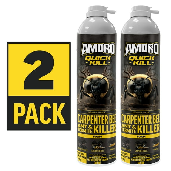 Amdro Quick Kill Carpenter Ant, Bee, Termite Killer Foam 18oz 2 Pack ...