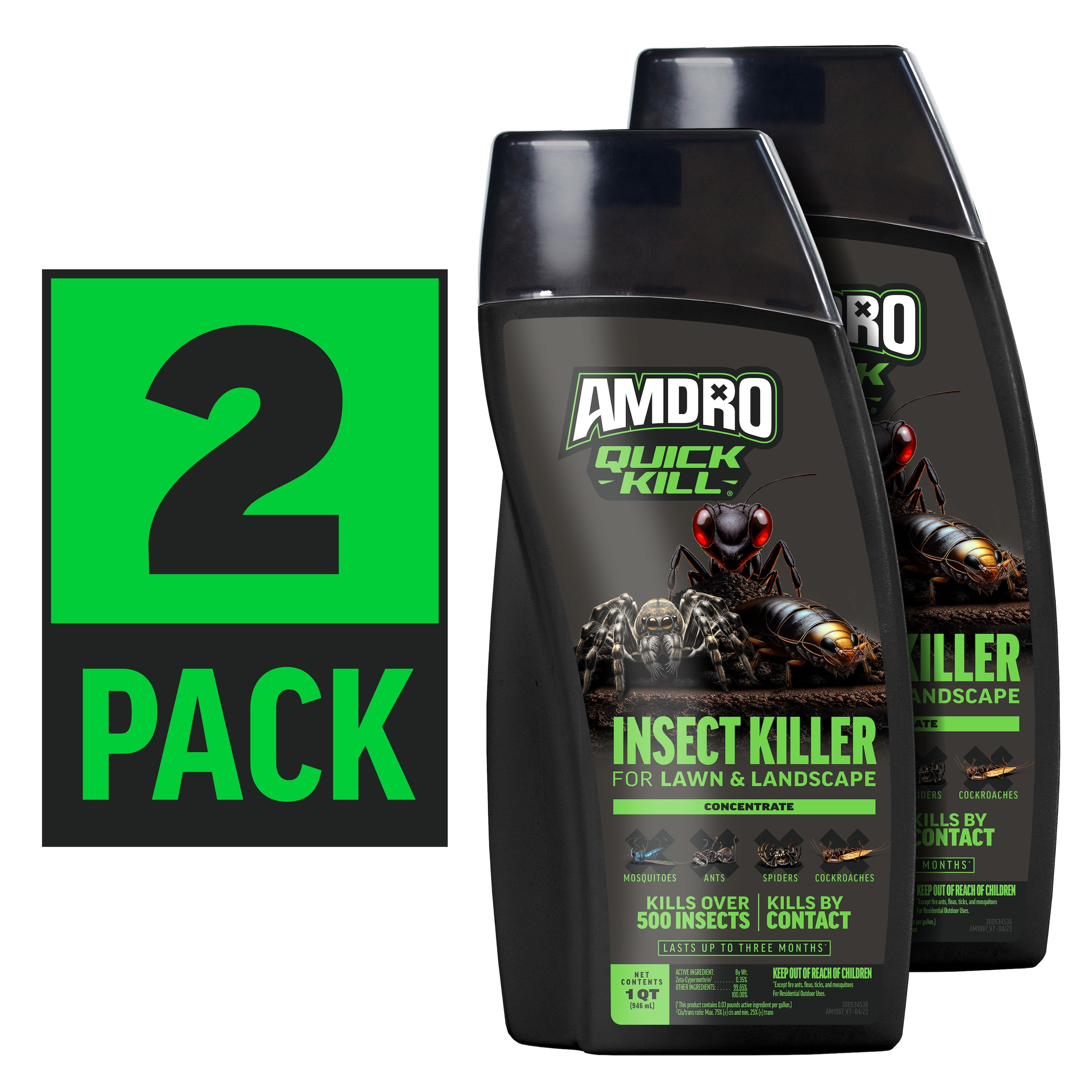 Amdro Quick Kill Outdoor Insect Killer Concentrate 32oz 2 Pack Bundle ...