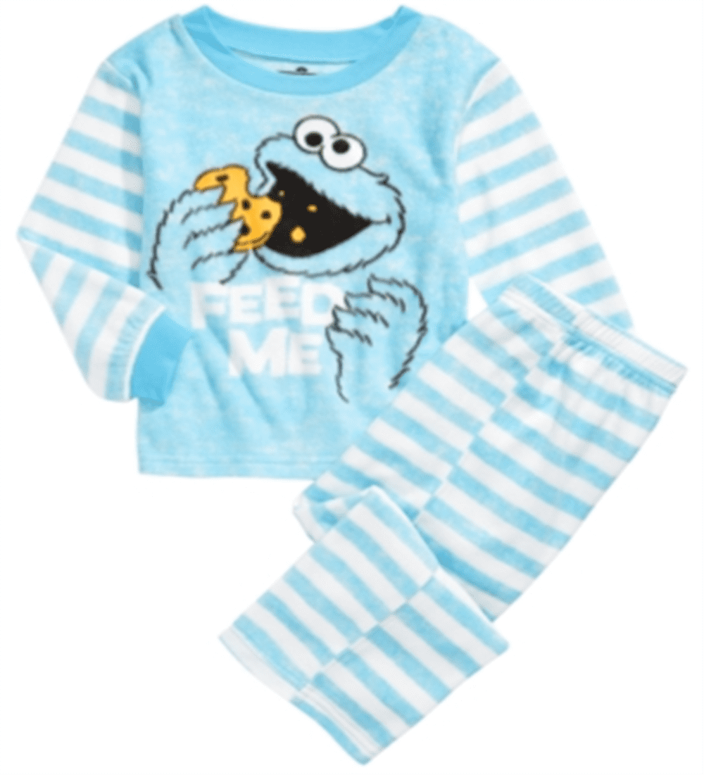 Sesame Street Cookie Monster Fleece Top & Bottom Pajama Set , Size 4T ...