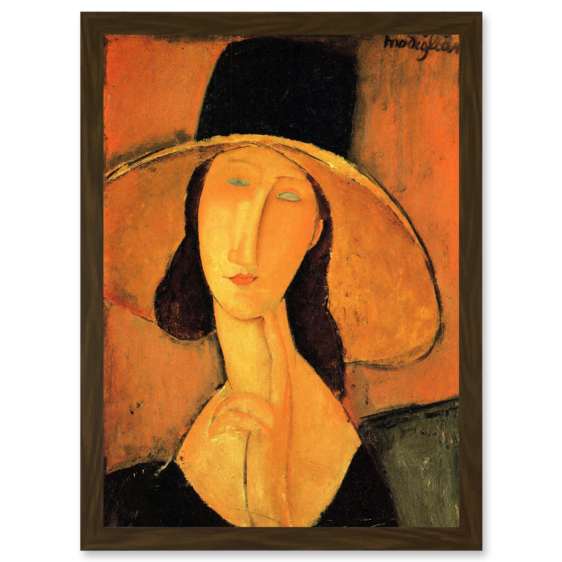 Amedeo Modigliani Portrait Of A Woman With Hat Painting Artwork Framed ...