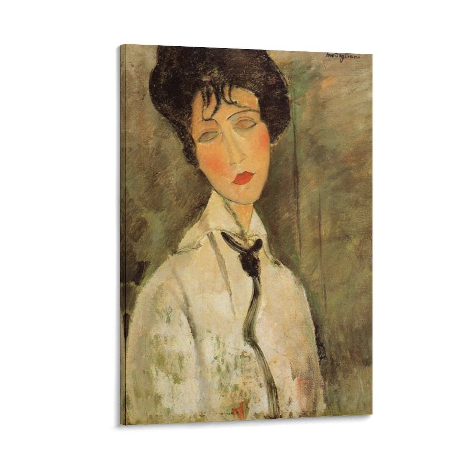Amedeo Modigliani Print Painting Portrait of A Woman in A Black Tie ...