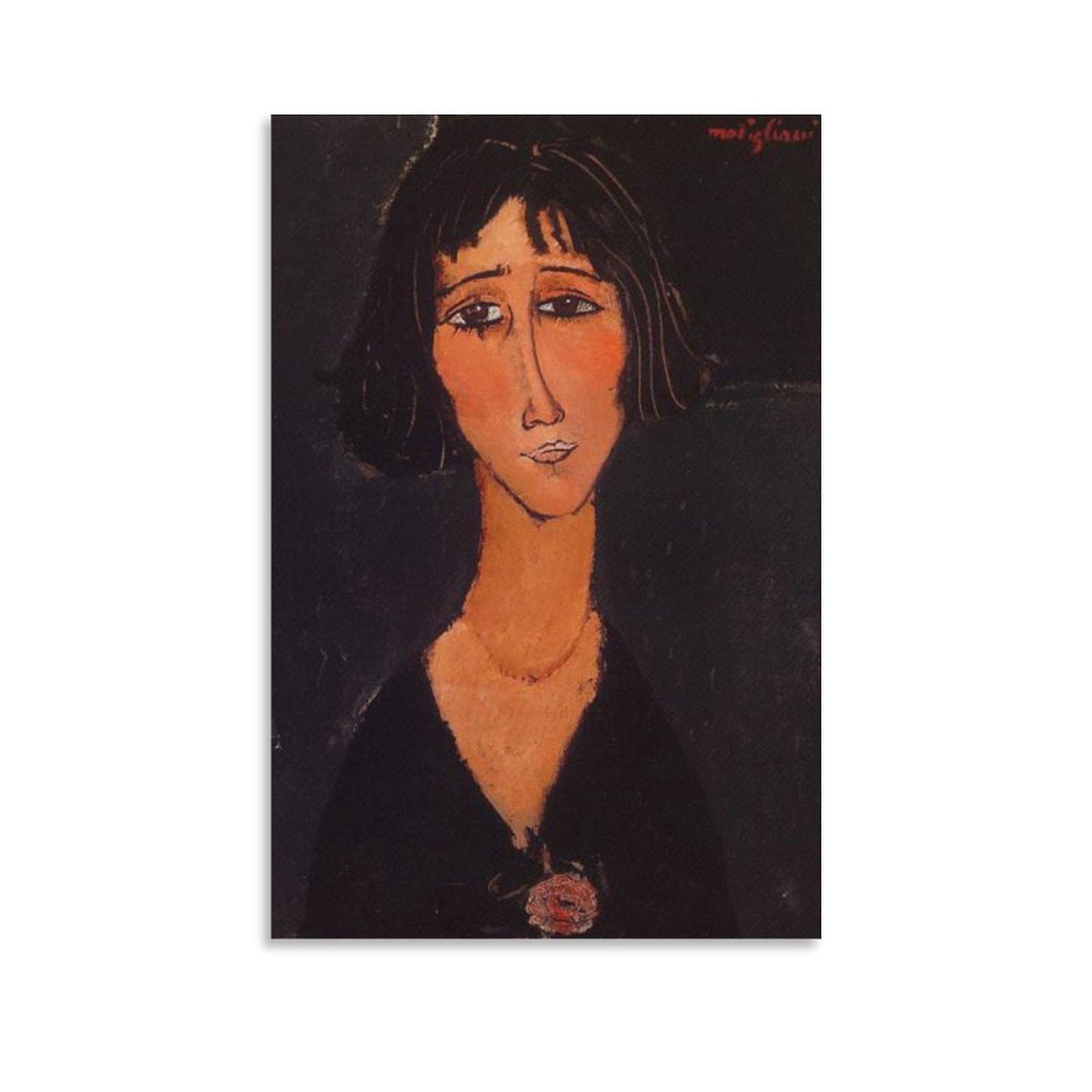 Amedeo Modigliani Print Painting Young Girl Wearing A Rose Room ...