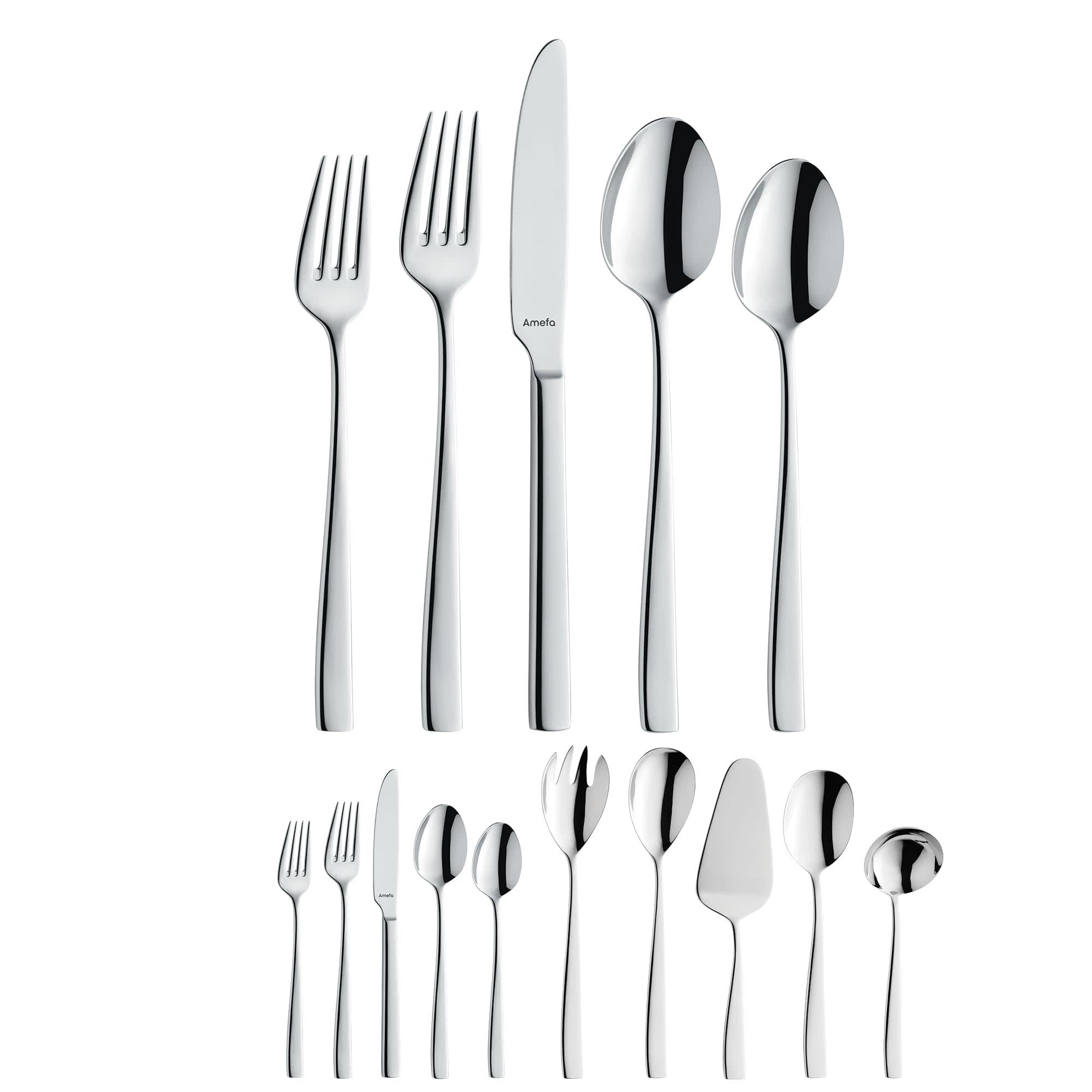 Amefa 45-Piece Flatware Cutlery Set, Service for 8 - Dishwasher Safe 18 ...