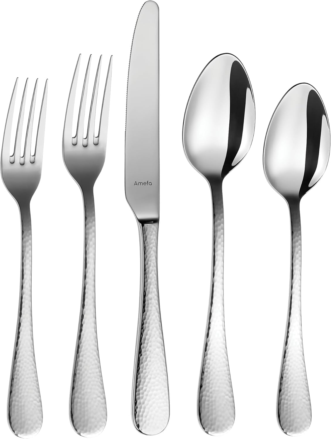 Amefa Sierra 20-piece Premium Hammered 18/10 Stainless Steel Flatware ...