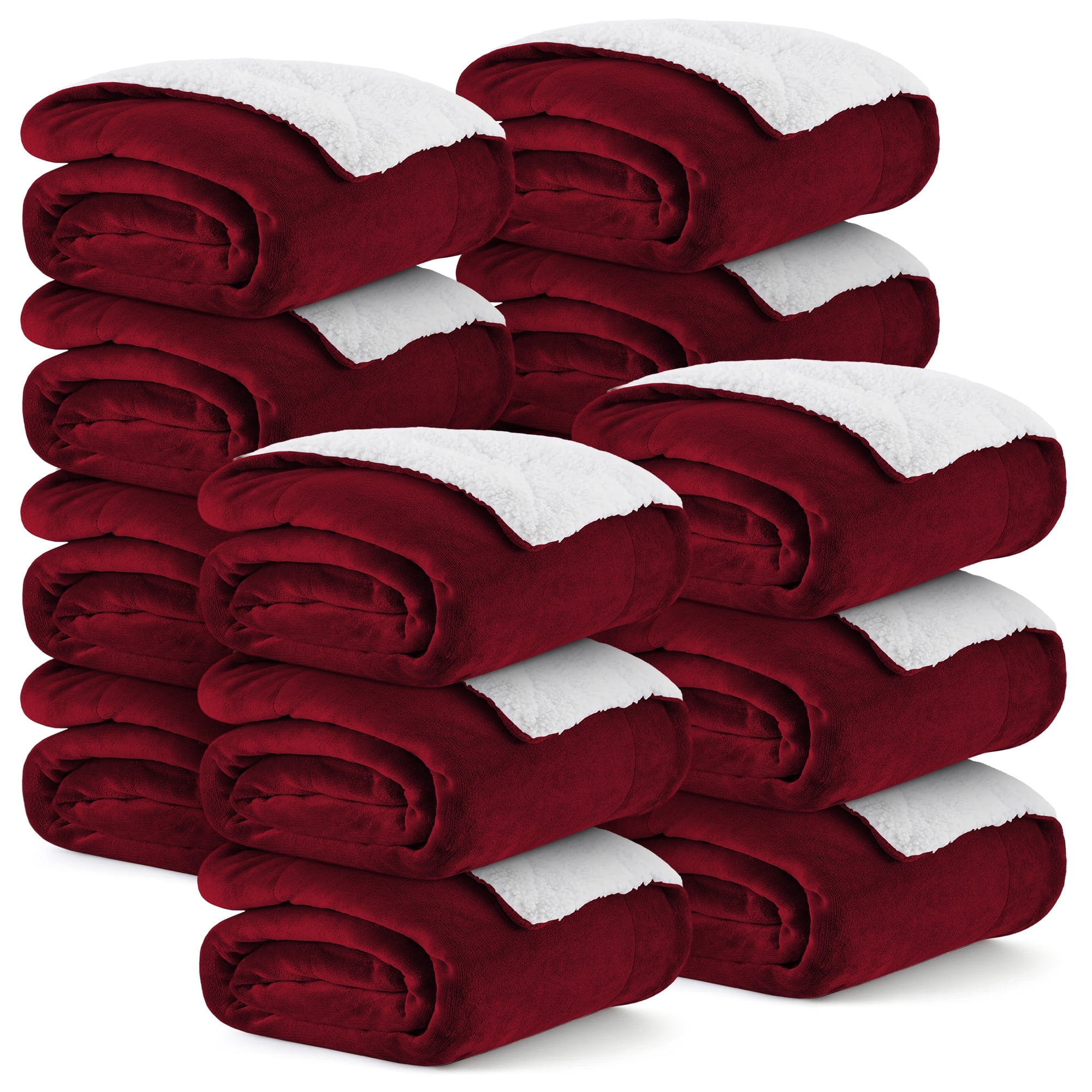 Ameha Bulk Sherpa Fleece Blankets 14-Pack Twin Size Plush Soft Warm ...