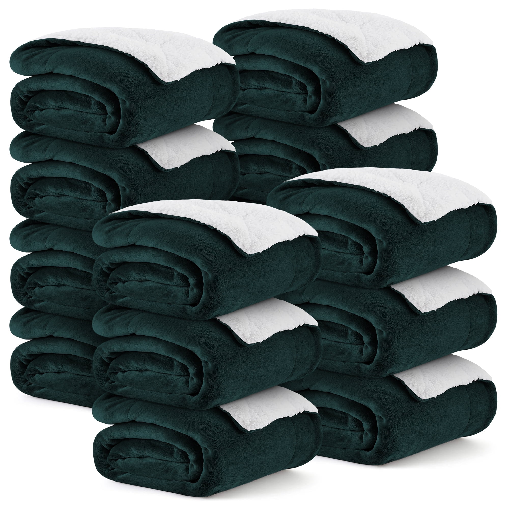 Ameha Bulk Sherpa Fleece Blankets 18-Pack Throw Size Plush Soft Warm ...