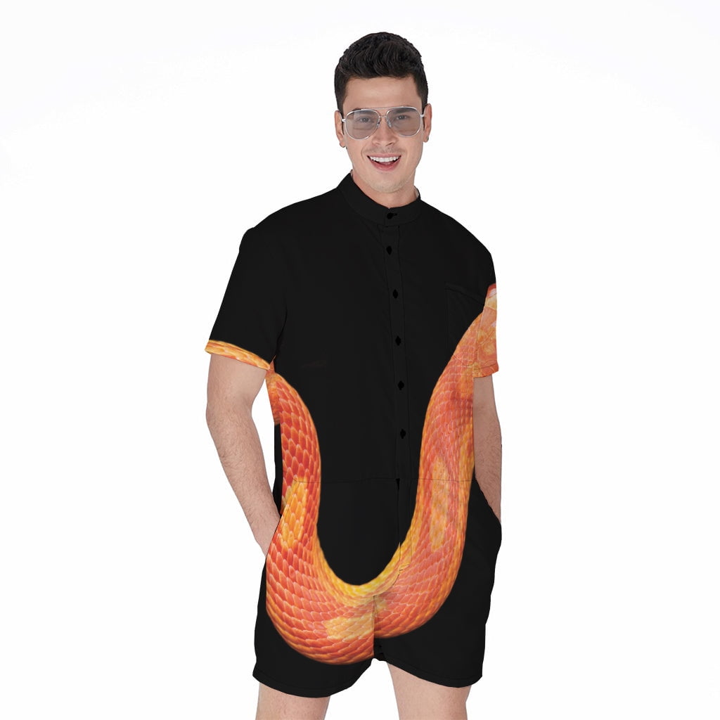 Amel Motley Corn Snake Short Sleeve Men'S Rompers, Snakes Python Casual ...
