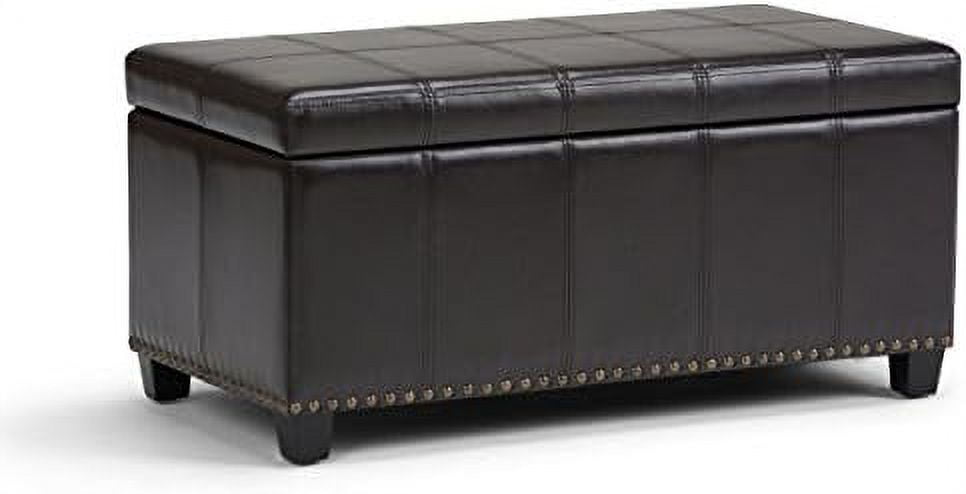 Amelia 34 Inch Wide Rectangle Lift Top Storage Ottoman Bench In ...