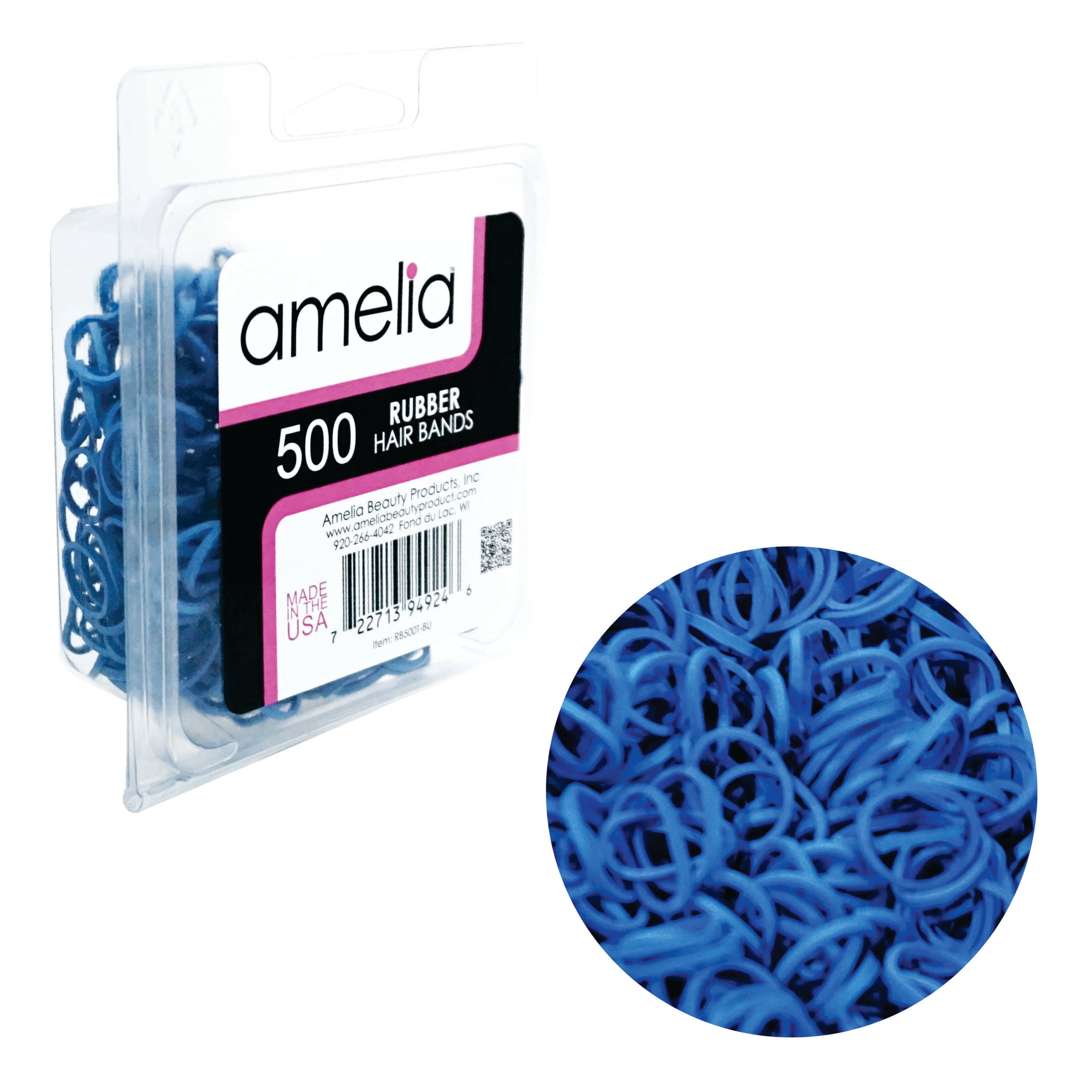 Amelia Beauty | 1/2in Blue Elastic Rubber Band Pony Tail Holders | 500 ...