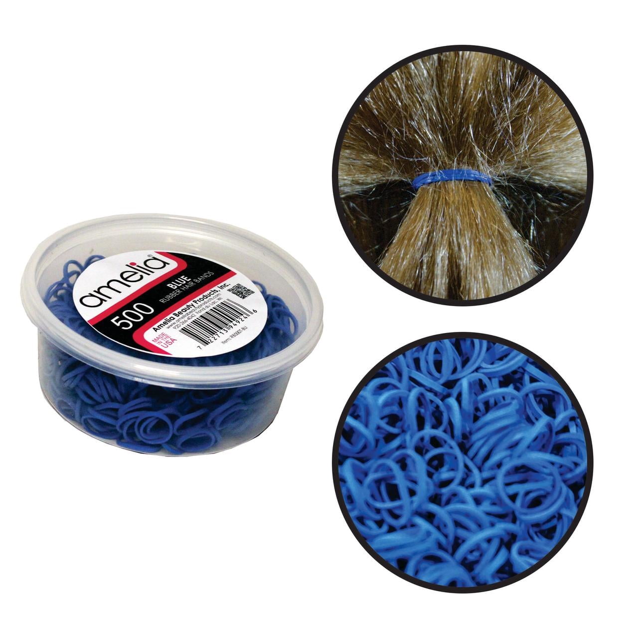 Amelia Beauty | 1/2in Blue Elastic Rubber Band Pony Tail Holders | 500 ...