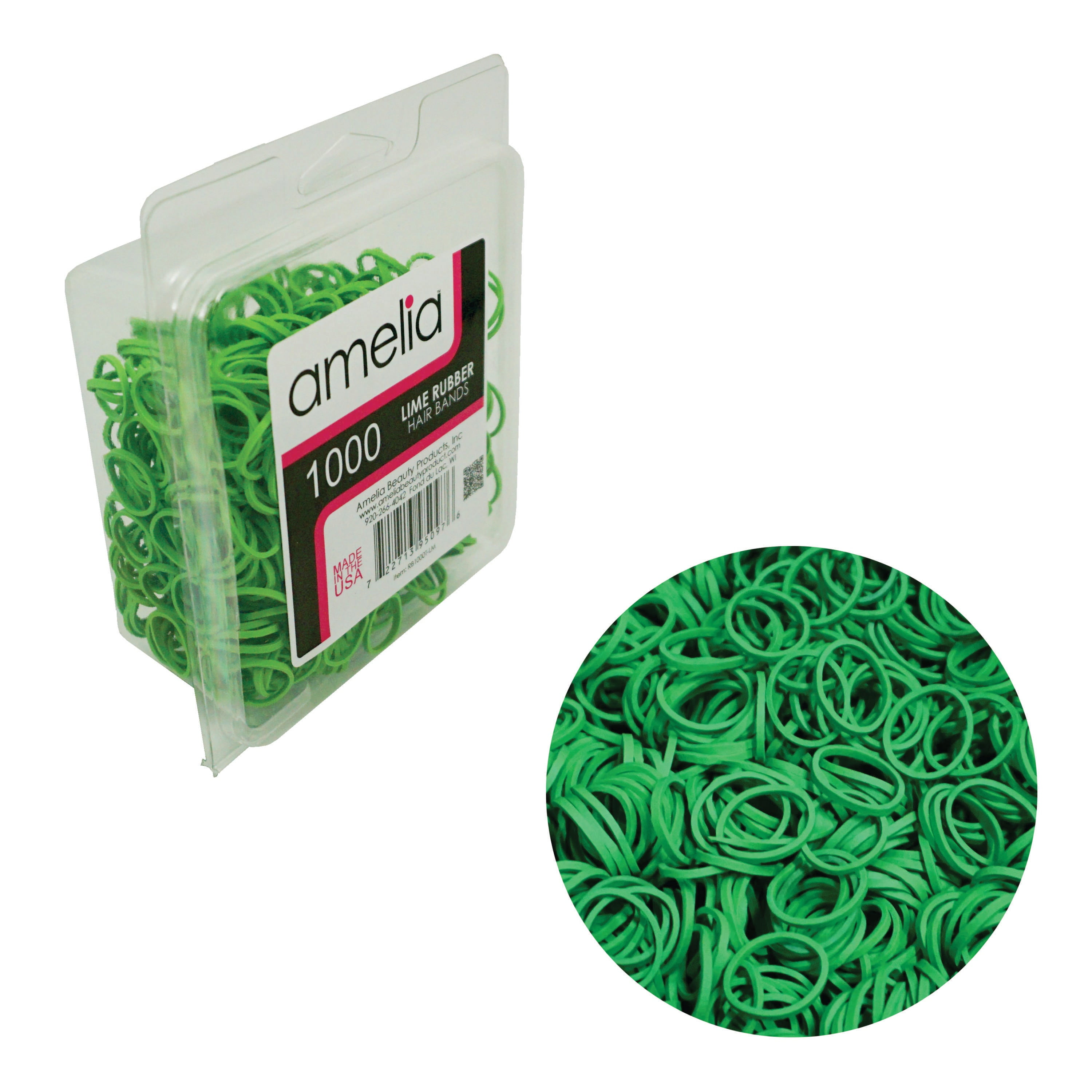 Amelia Beauty | 1/2in, Lime, Elastic Rubber Band Pony Tail Holders ...