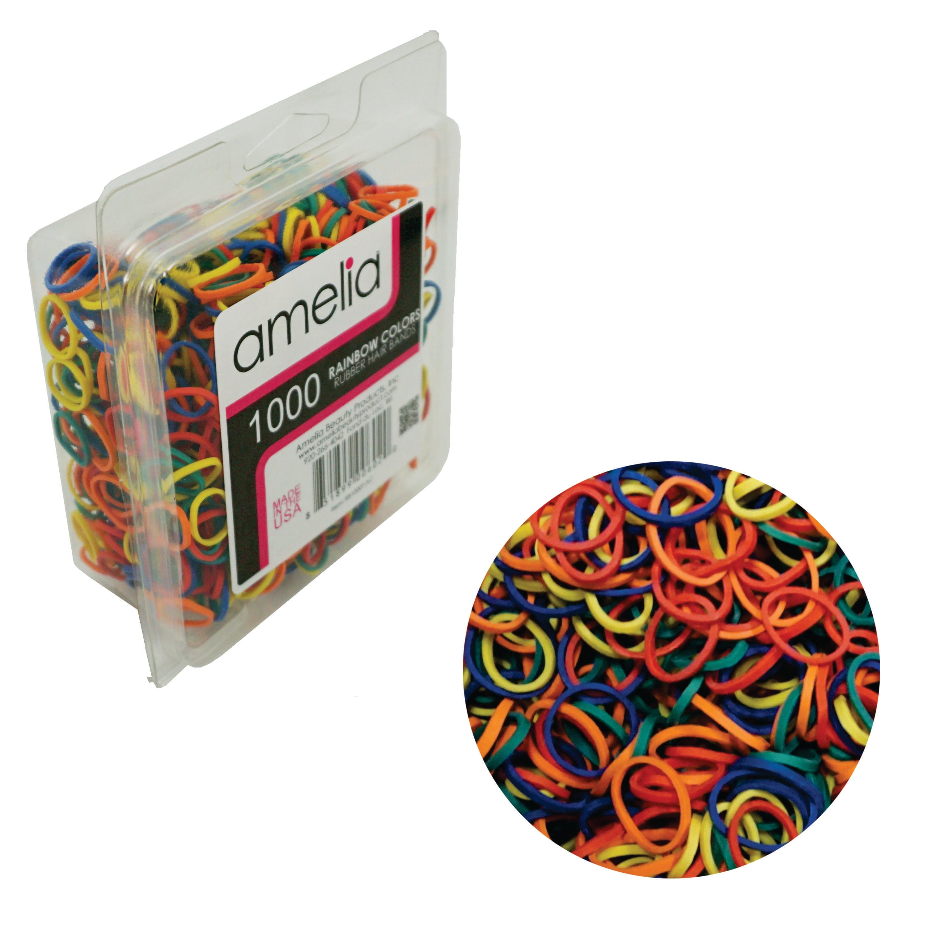 Amelia Beauty | 1/2in, Rainbow Mix, Elastic Rubber Band Pony Tail ...