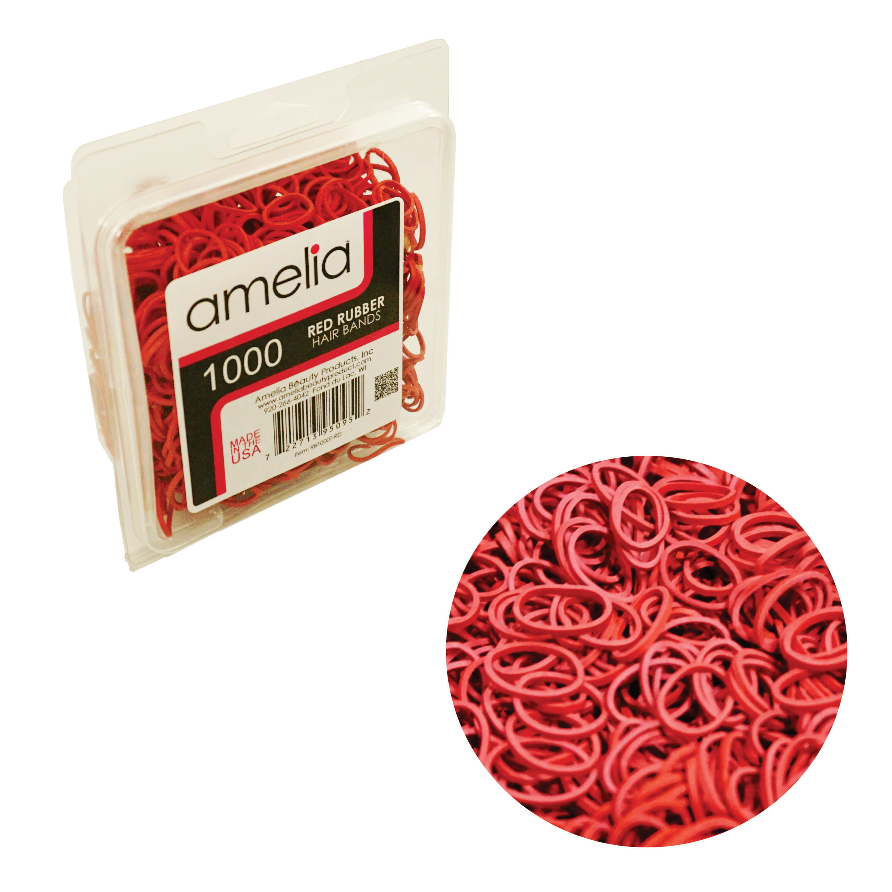Amelia Beauty | 1/2in, Red, Elastic Rubber Band Pony Tail Holders ...