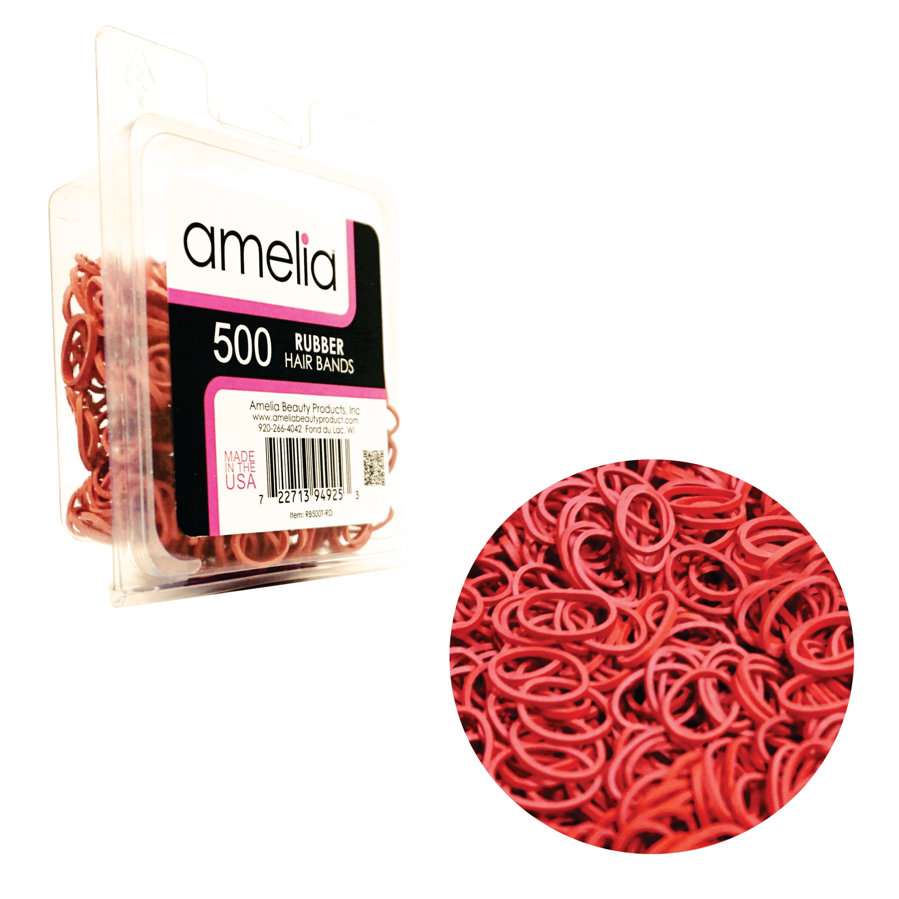 Amelia Beauty | 1/2in, Red, Elastic Rubber Band Pony Tail Holders ...