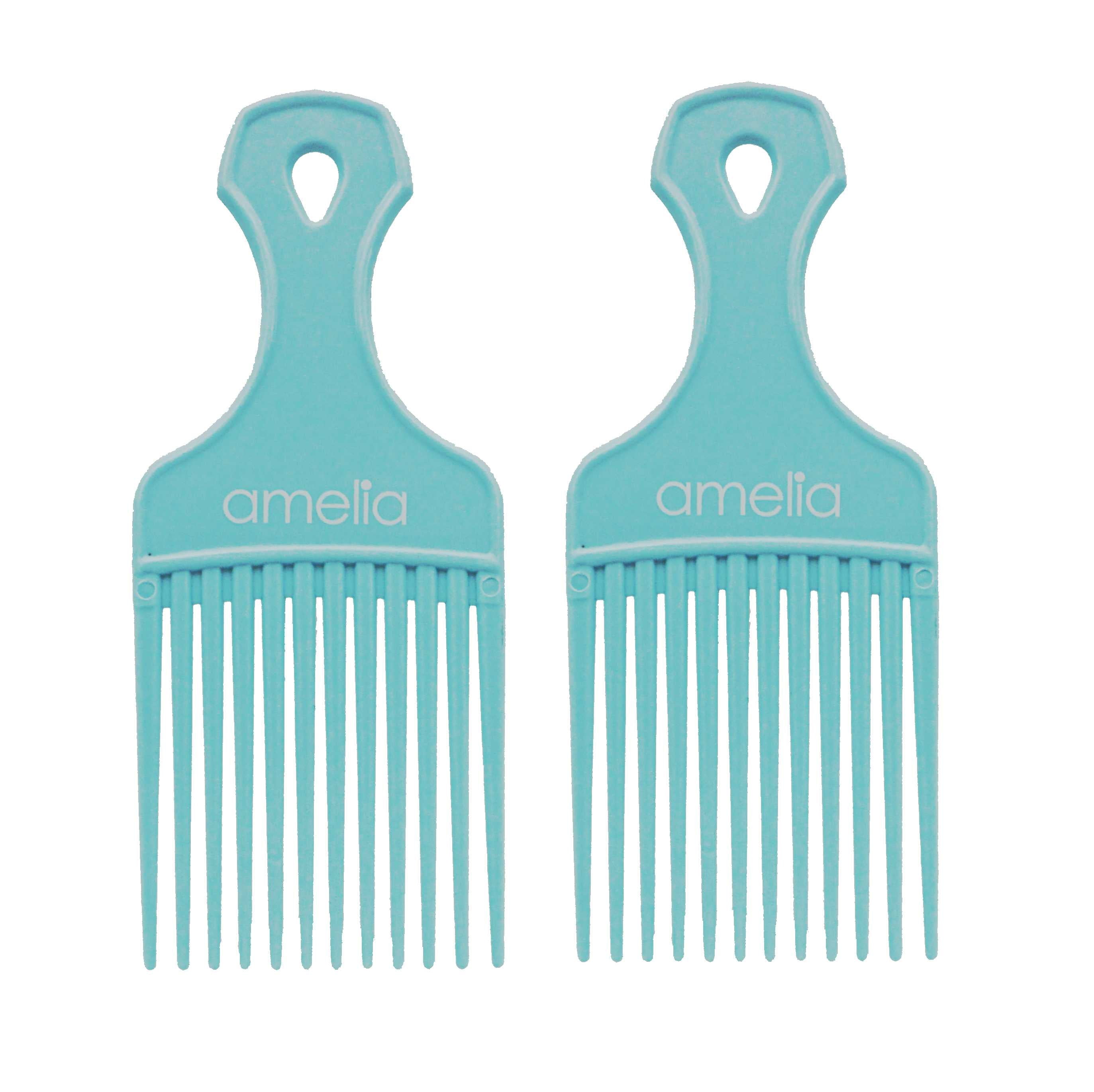 Amelia Beauty, 6in Sky Blue Curly Hair Wide Tooth Pick, Made in USA ...