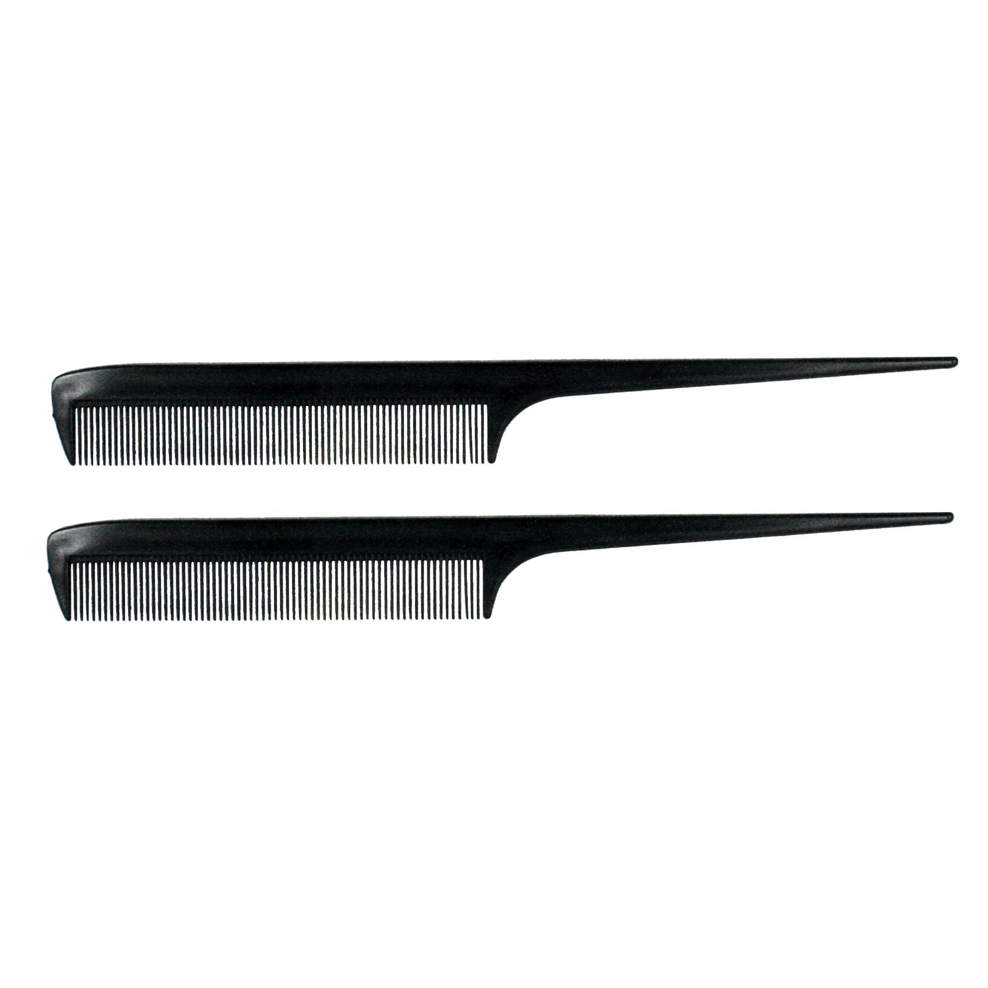 Amelia Beauty, 8.5in Black Plastic Pin Rat Tail Fine Tooth Comb ...