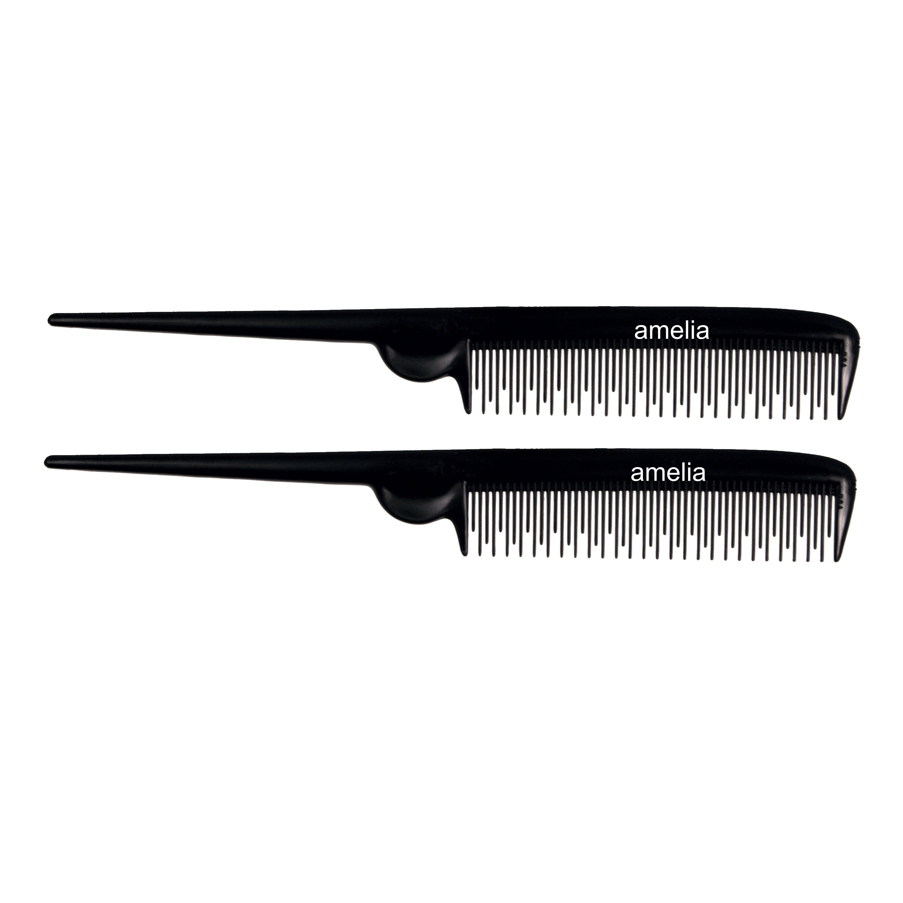 Amelia Beauty, 8.5in Black Plastic Pin Rat Tail Tease Comb, Made in USA ...
