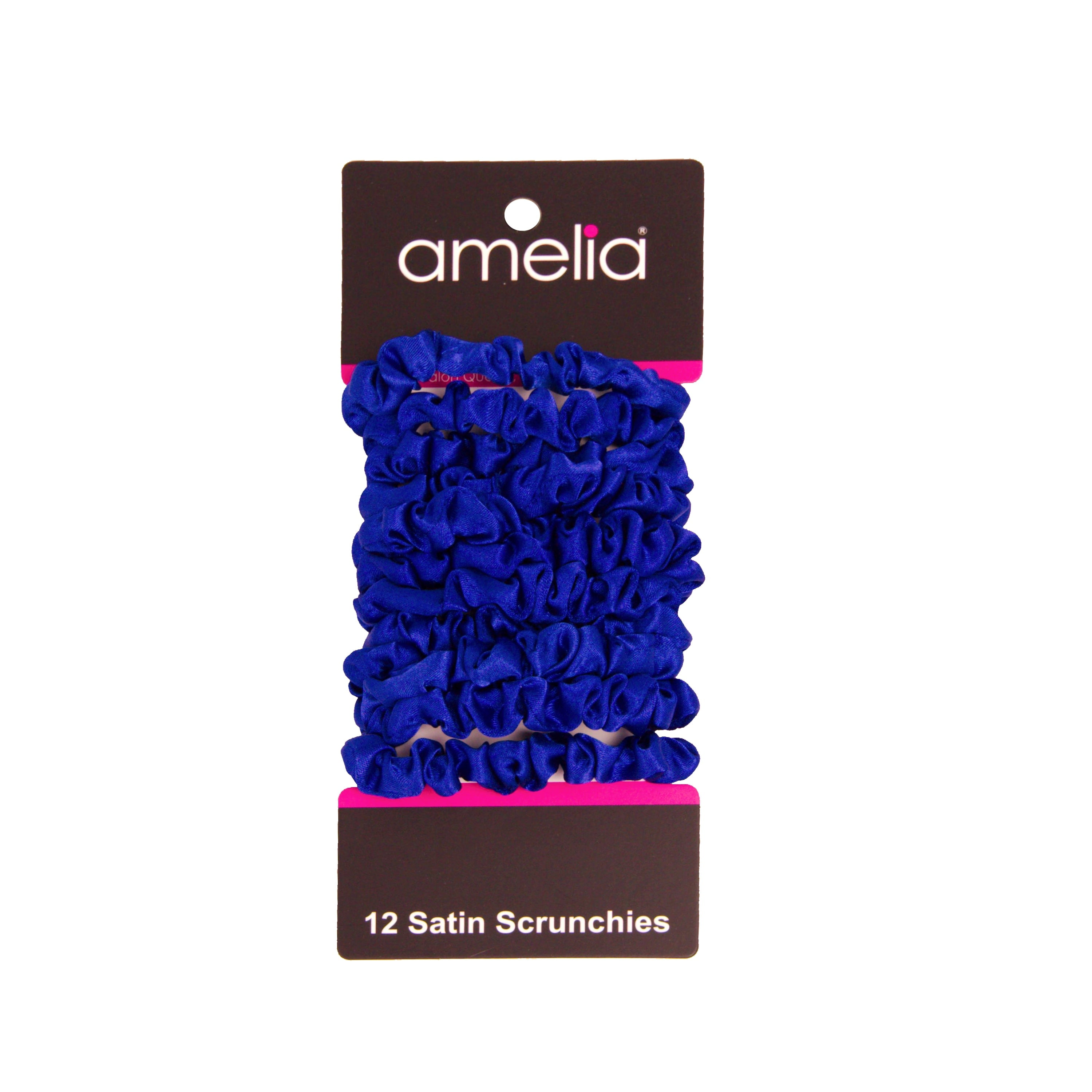 Amelia Beauty, Blue Satin Scrunchies, 2.25in Diameter, Gentle on Hair ...