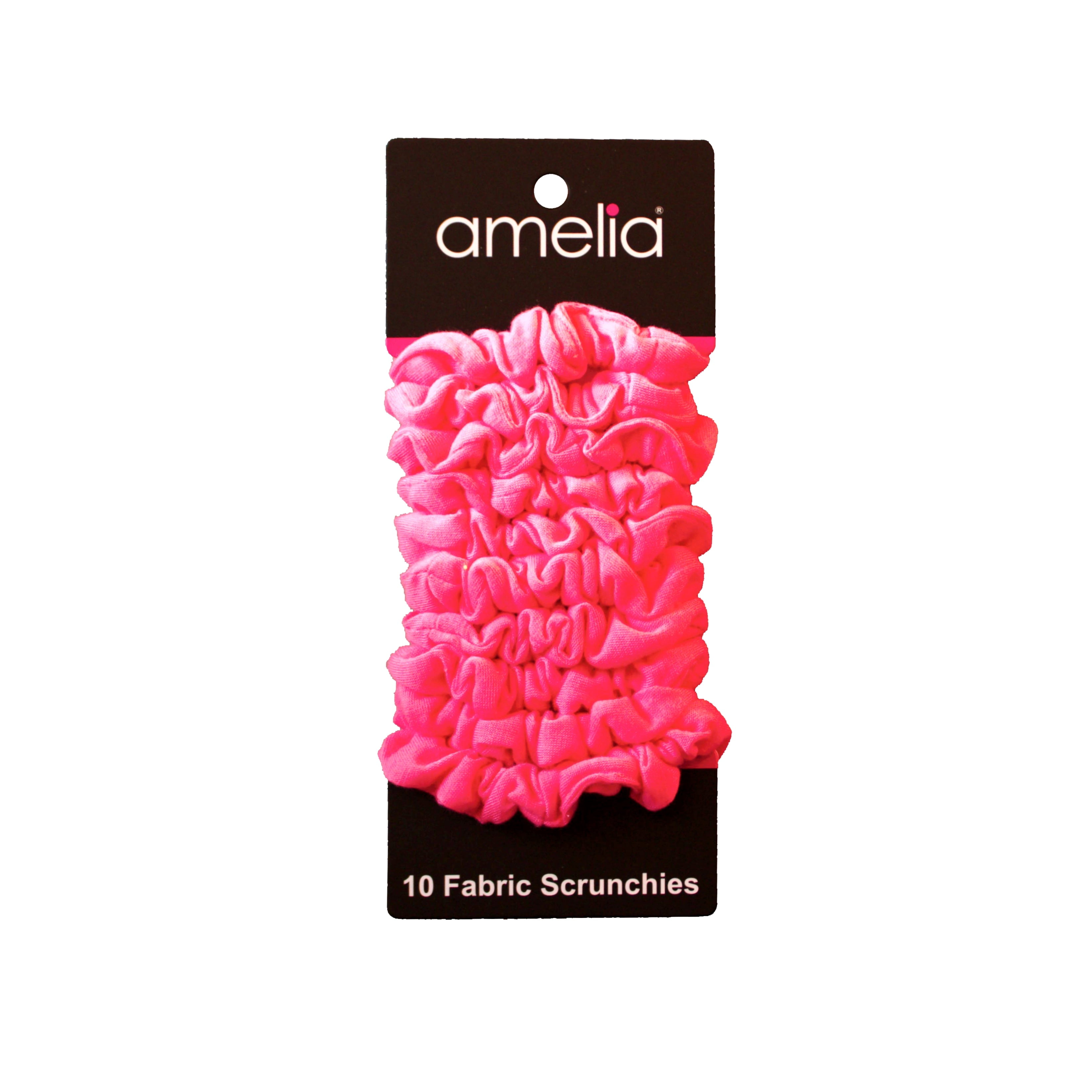 Amelia Beauty, Medium Neon Pink Jersey Scrunchies, 2.5in Diameter ...